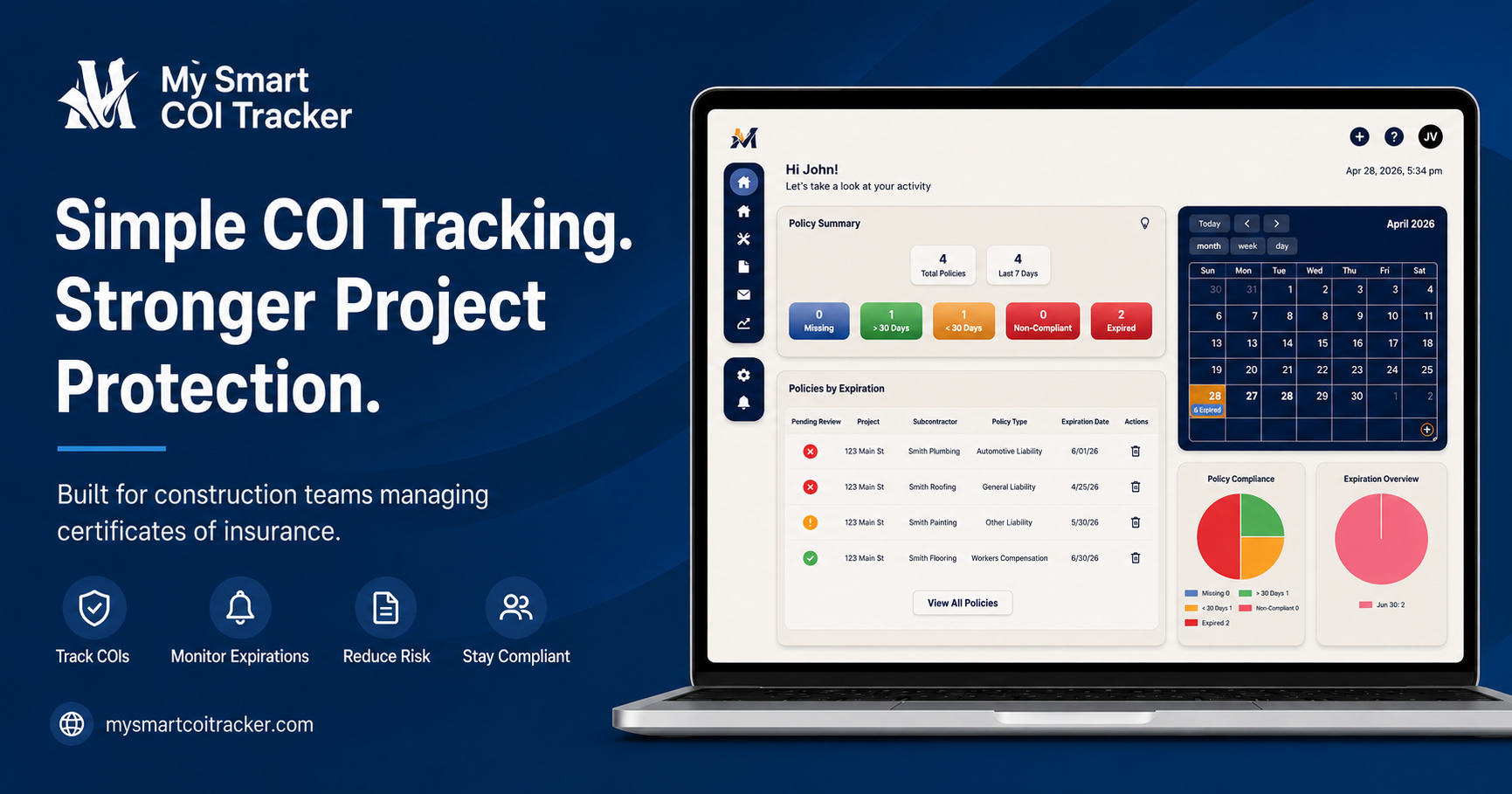 COI Tracking Software for Construction Teams | My Smart COI Tracker